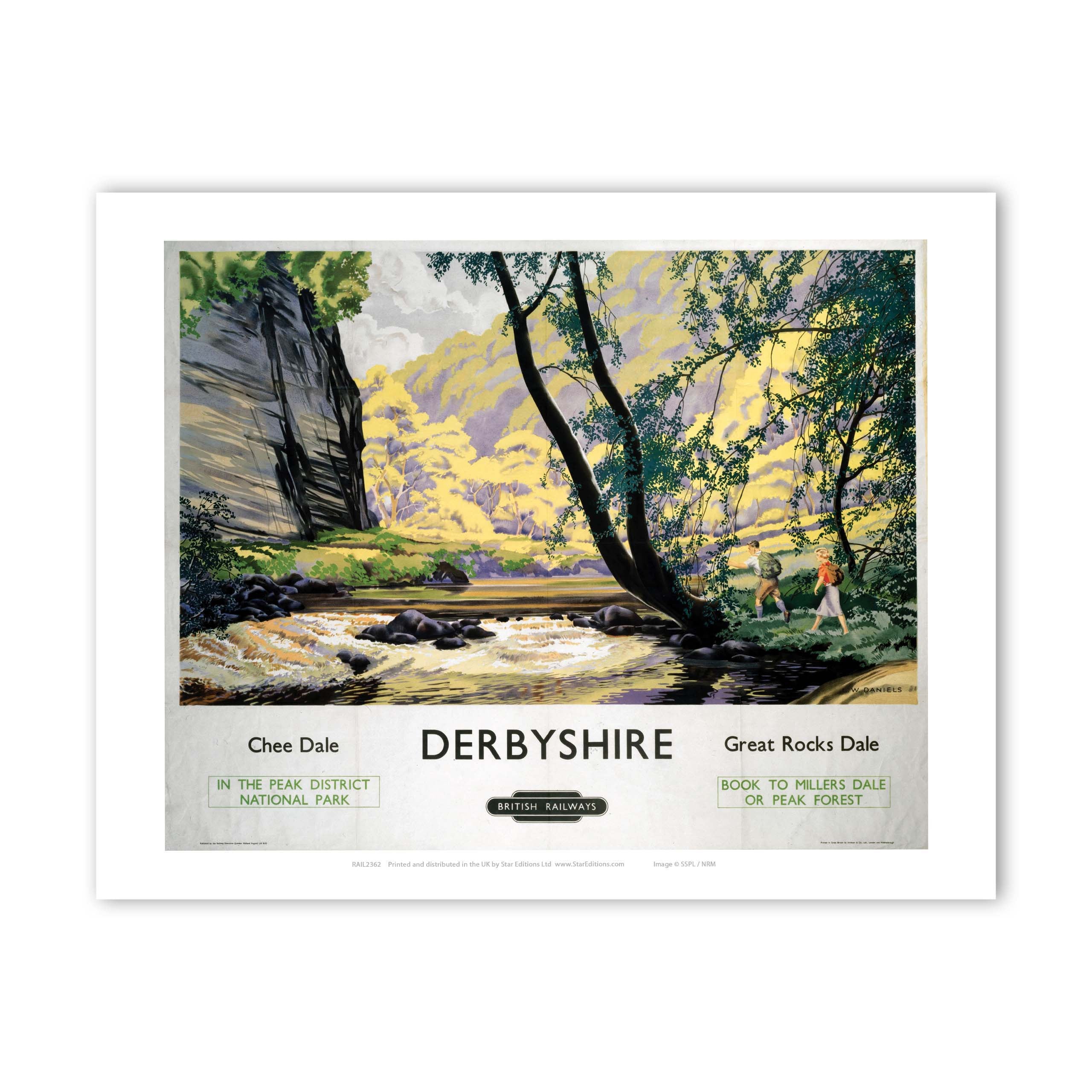 Derbyshire Chee Dale, Great Rocks Dale Art Print – Railway Posters