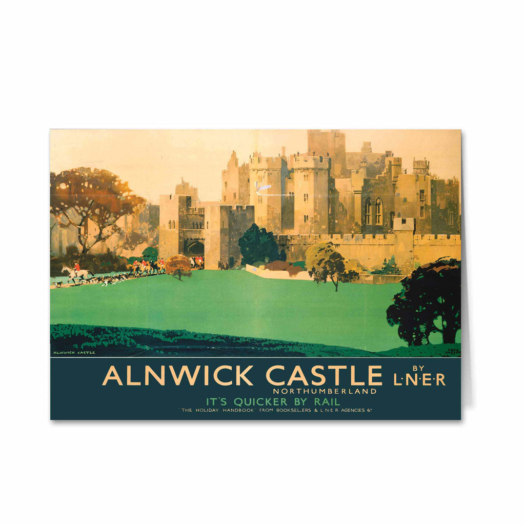 Alnwick Castle, Northumberland Greeting Card – Railway Posters