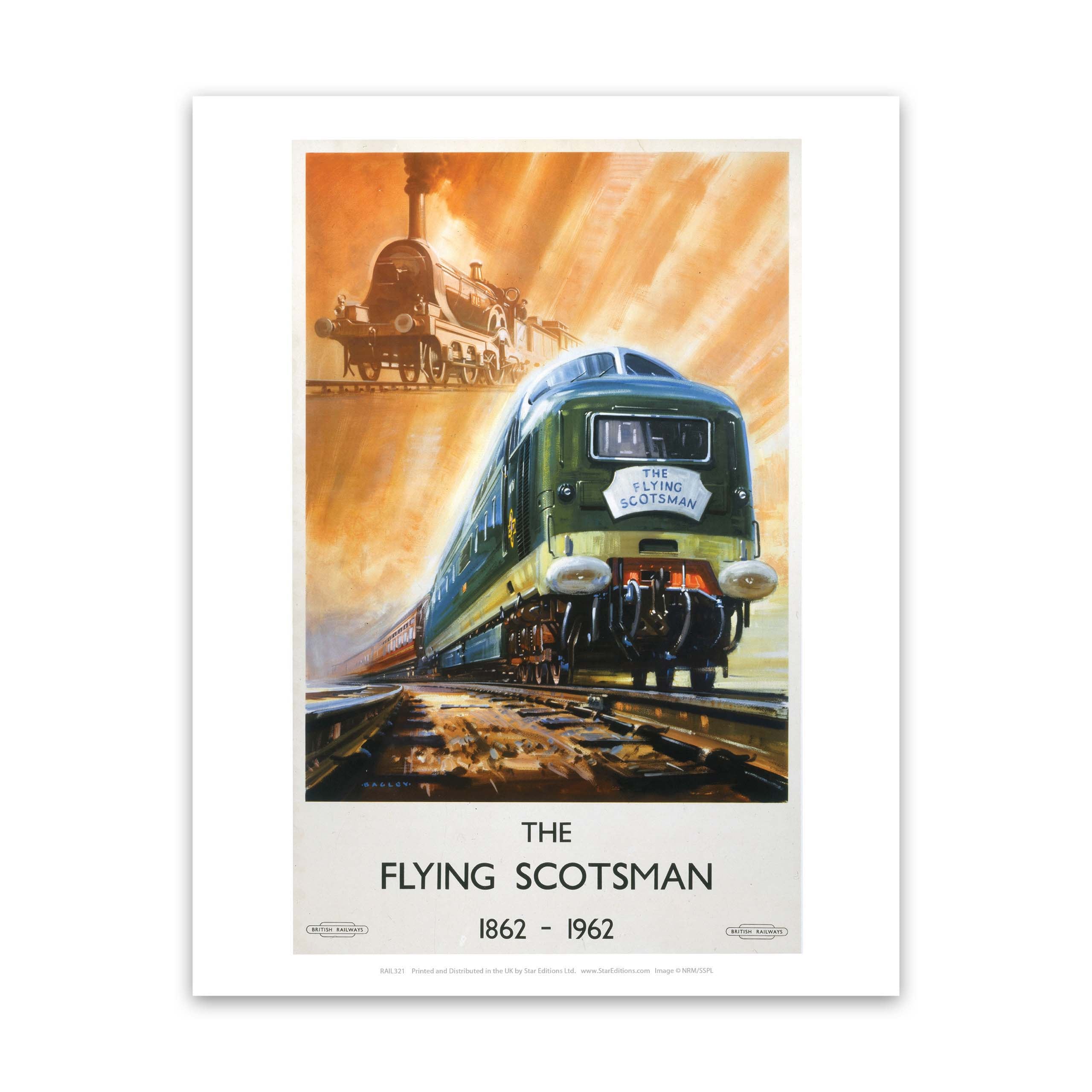 Flying Scotsman - train in air Art Print – Railway Posters