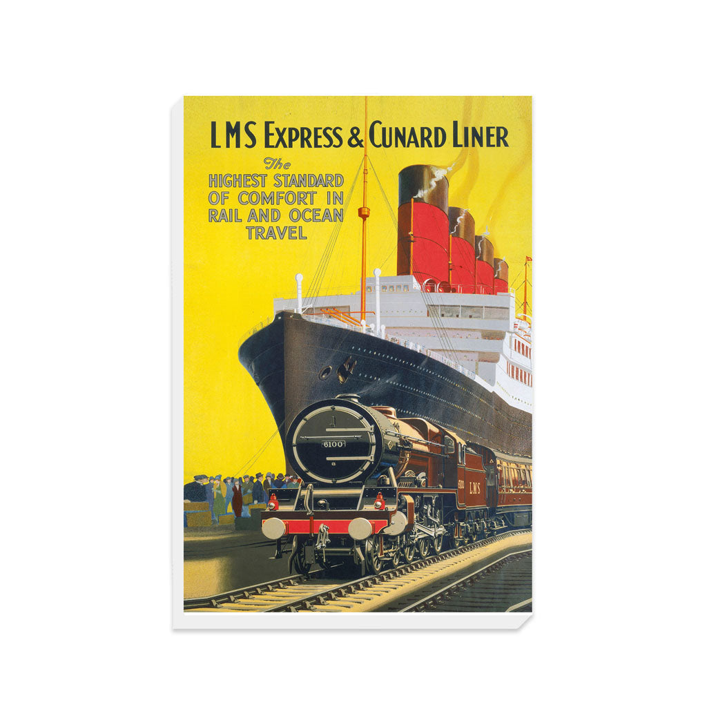LMS Express and Cunard Liner - Canvas – Railway Posters