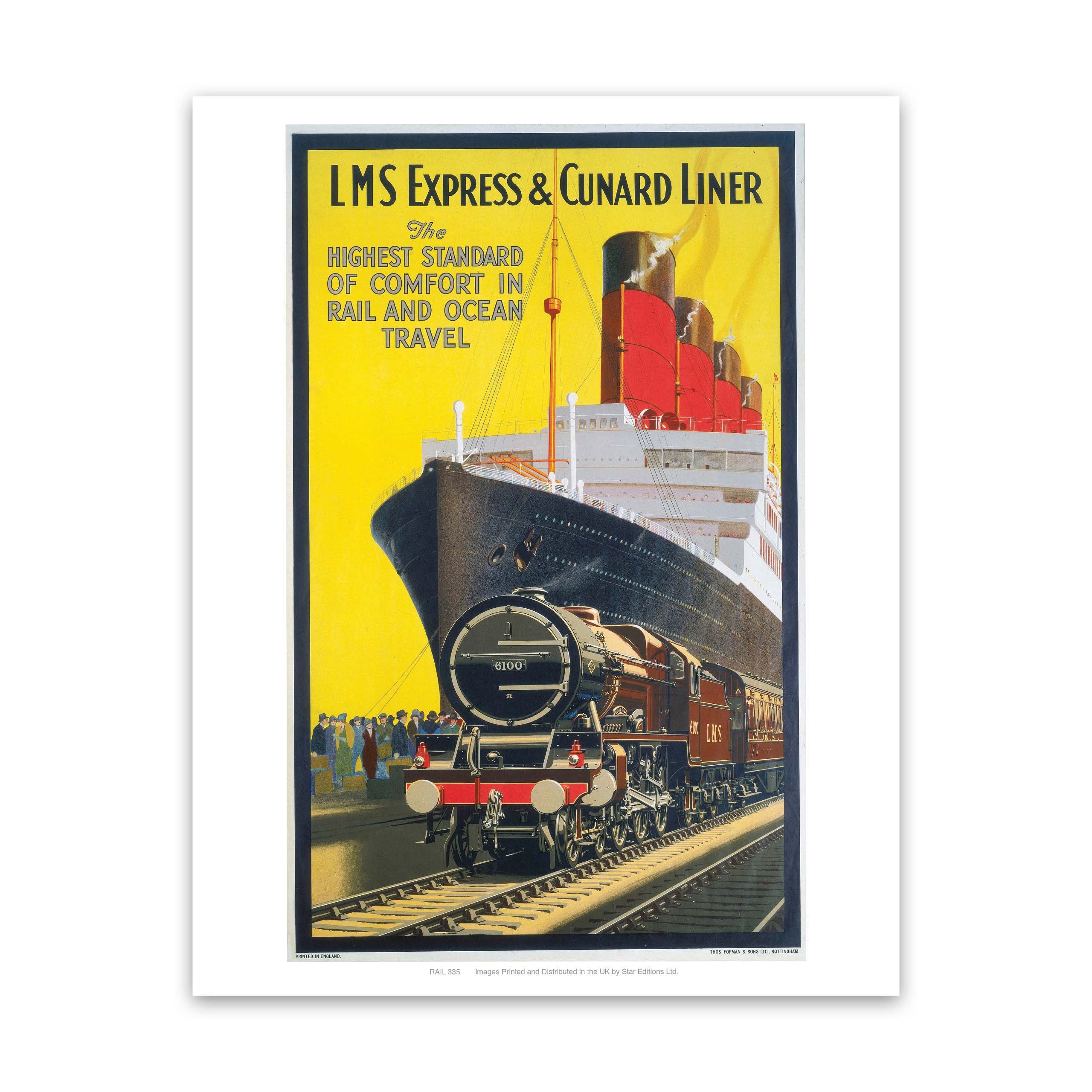 LMS Express and Cunard Liner Art Print – Railway Posters