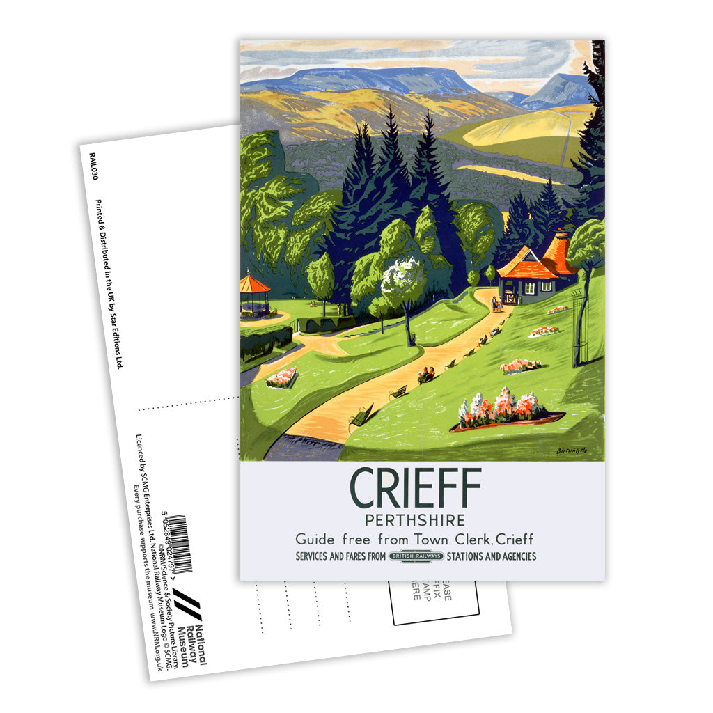 Crieff Perthshire Postcard Pack of 8 – Railway Posters