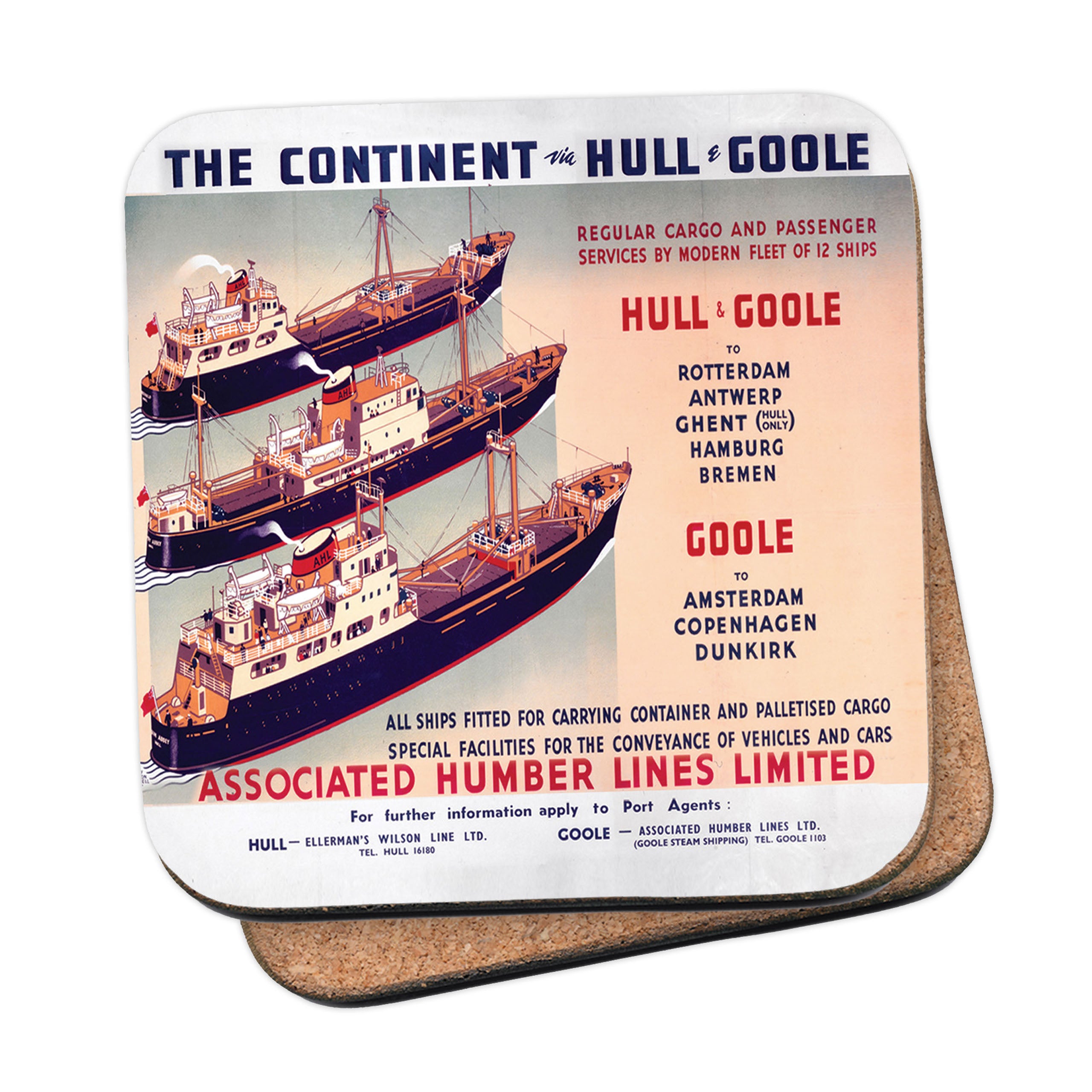 The Continent via Hull and Goole Coaster – Railway Posters