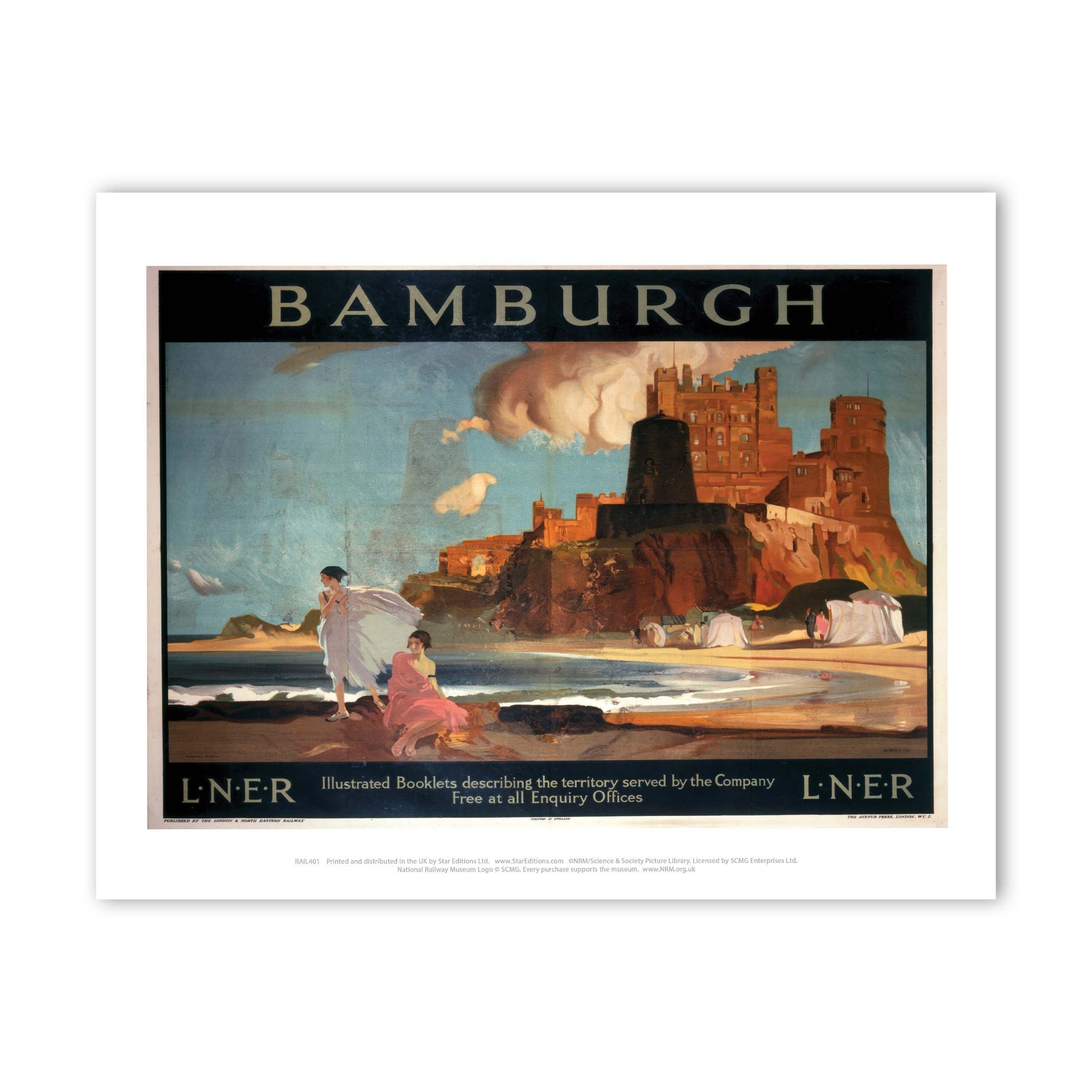 Bamburgh Art Print – Railway Posters