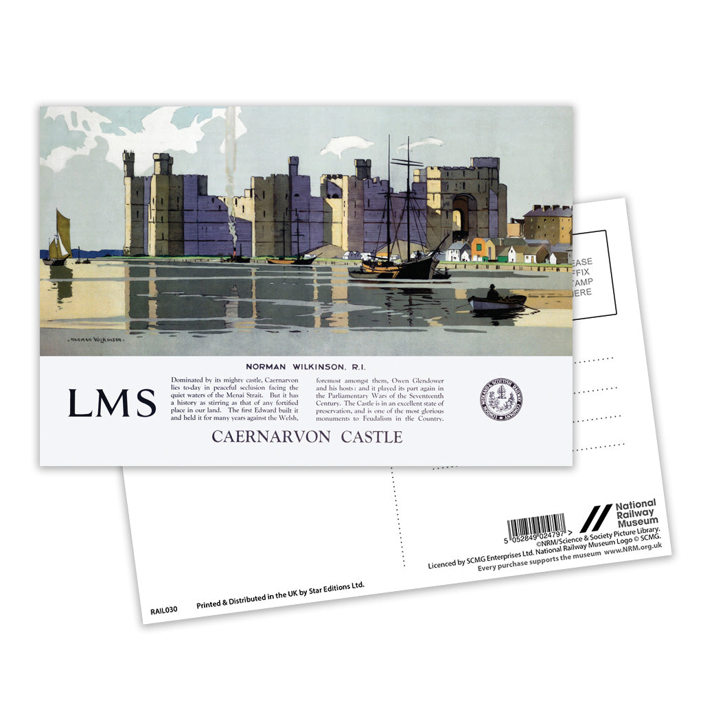 Caernarvon Castle Postcard Pack of 8 – Railway Posters