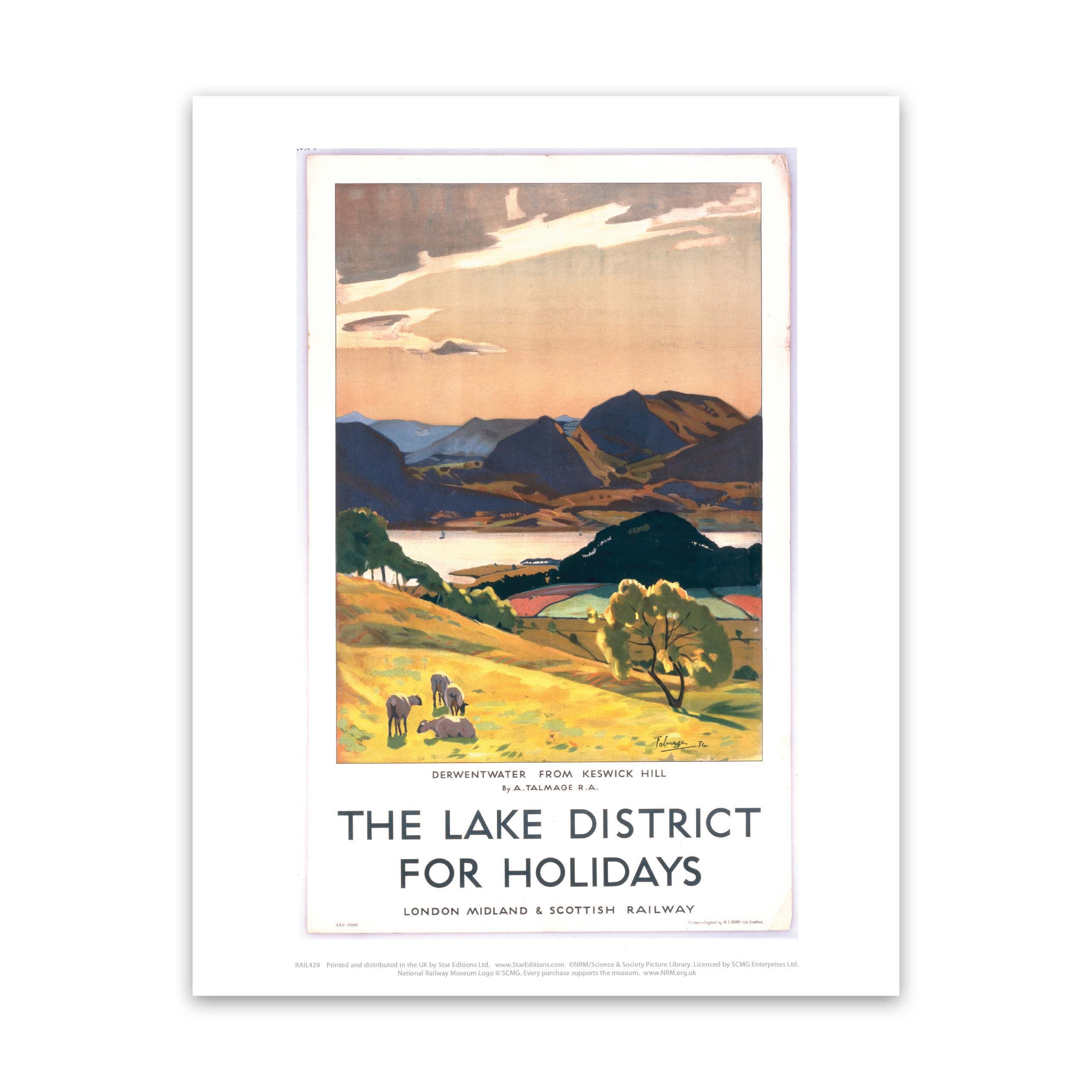 The Lake District for Holidays Art Print – Railway Posters