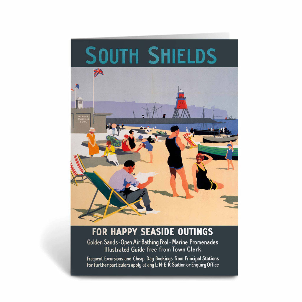 South Shields for Happy Seaside Outings Greeting Card – Railway Posters