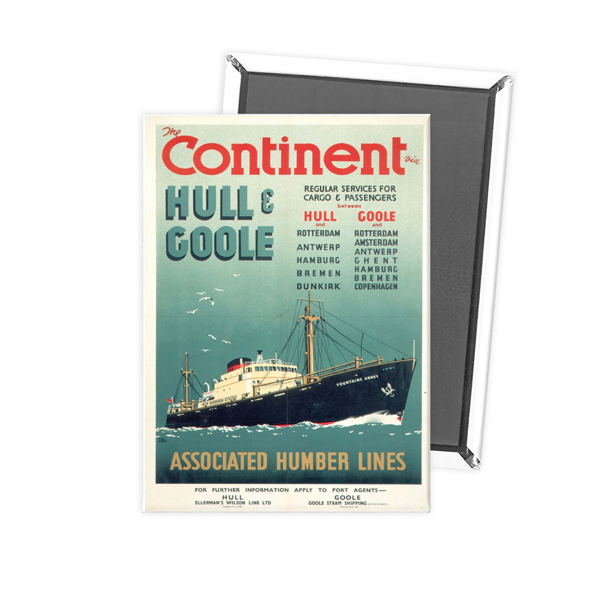 The Continent via Hull and Goole Magnet – Railway Posters