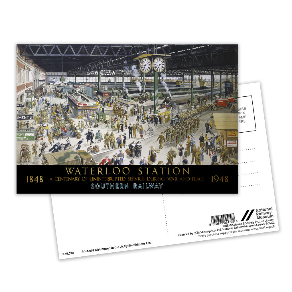Waterloo Station - Southern Railway Postcard Pack of 8 – Railway Posters