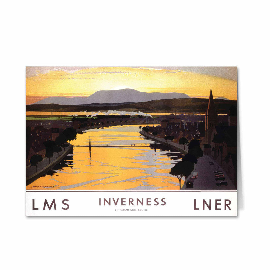 Inverness Sunset Greeting Card – Railway Posters