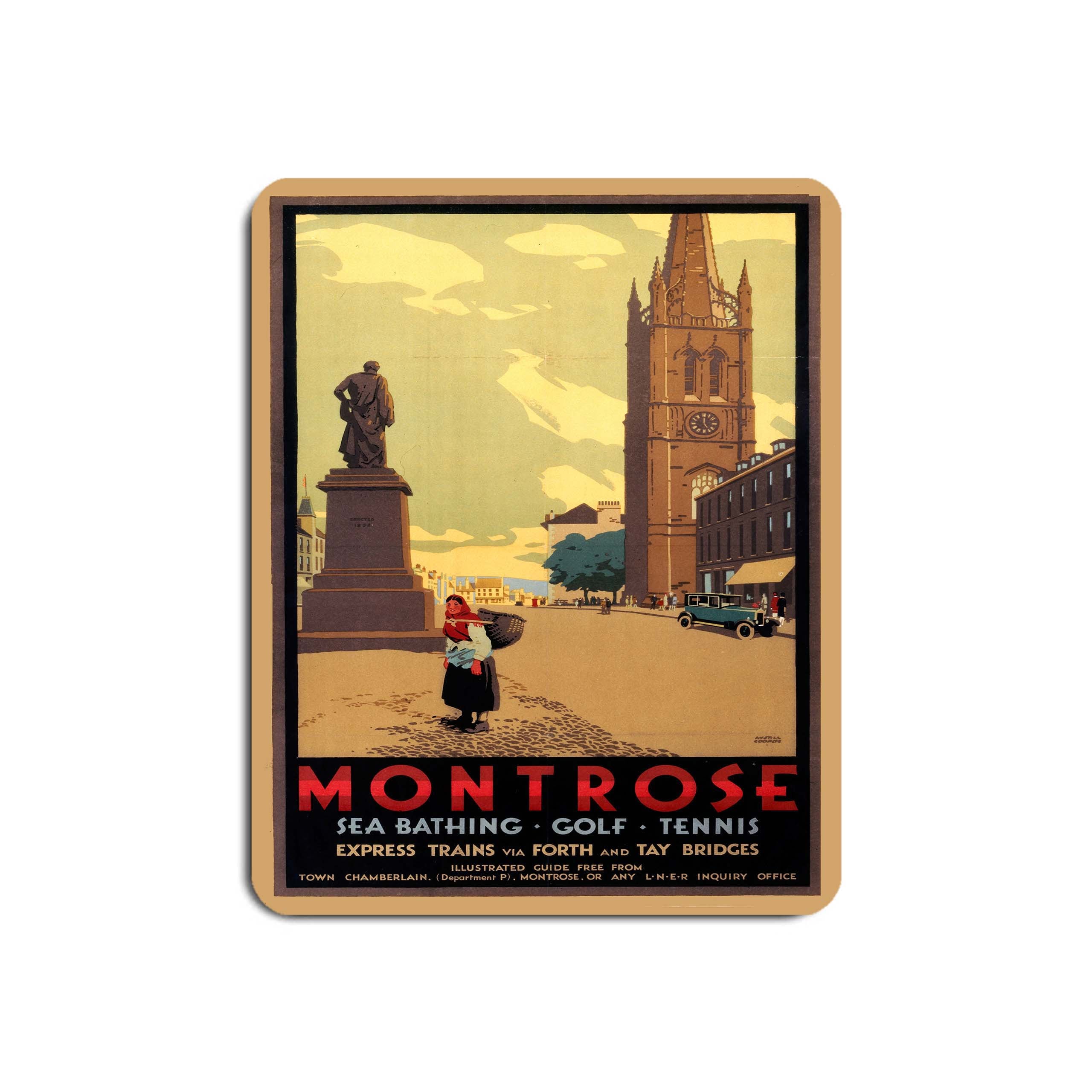 Montrose Bathing golf and tennis - LNER Poster - Mouse Mat – Railway ...