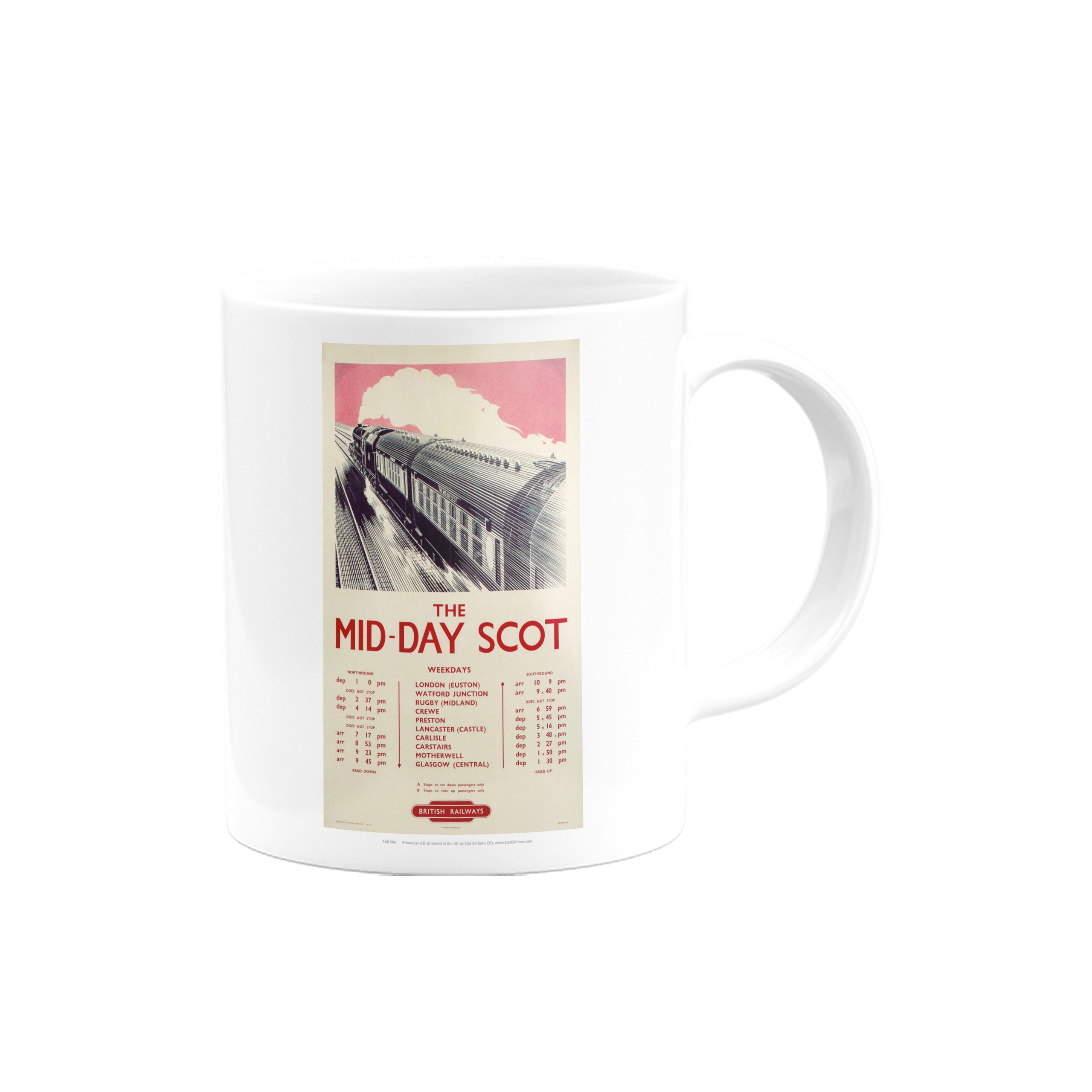 The Mid-Day Scot - British Railways Timetable Mug – Railway Posters