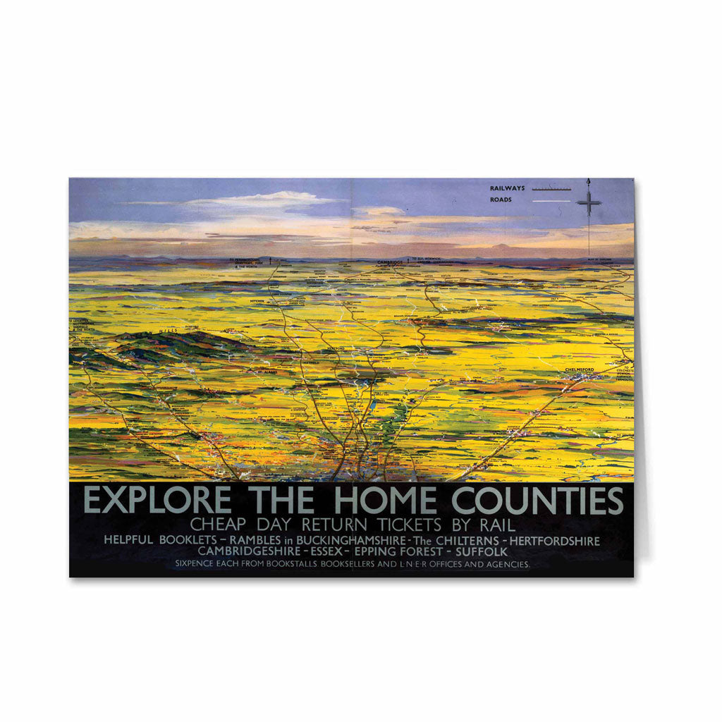 Explore the Home Counties Greeting Card – Railway Posters