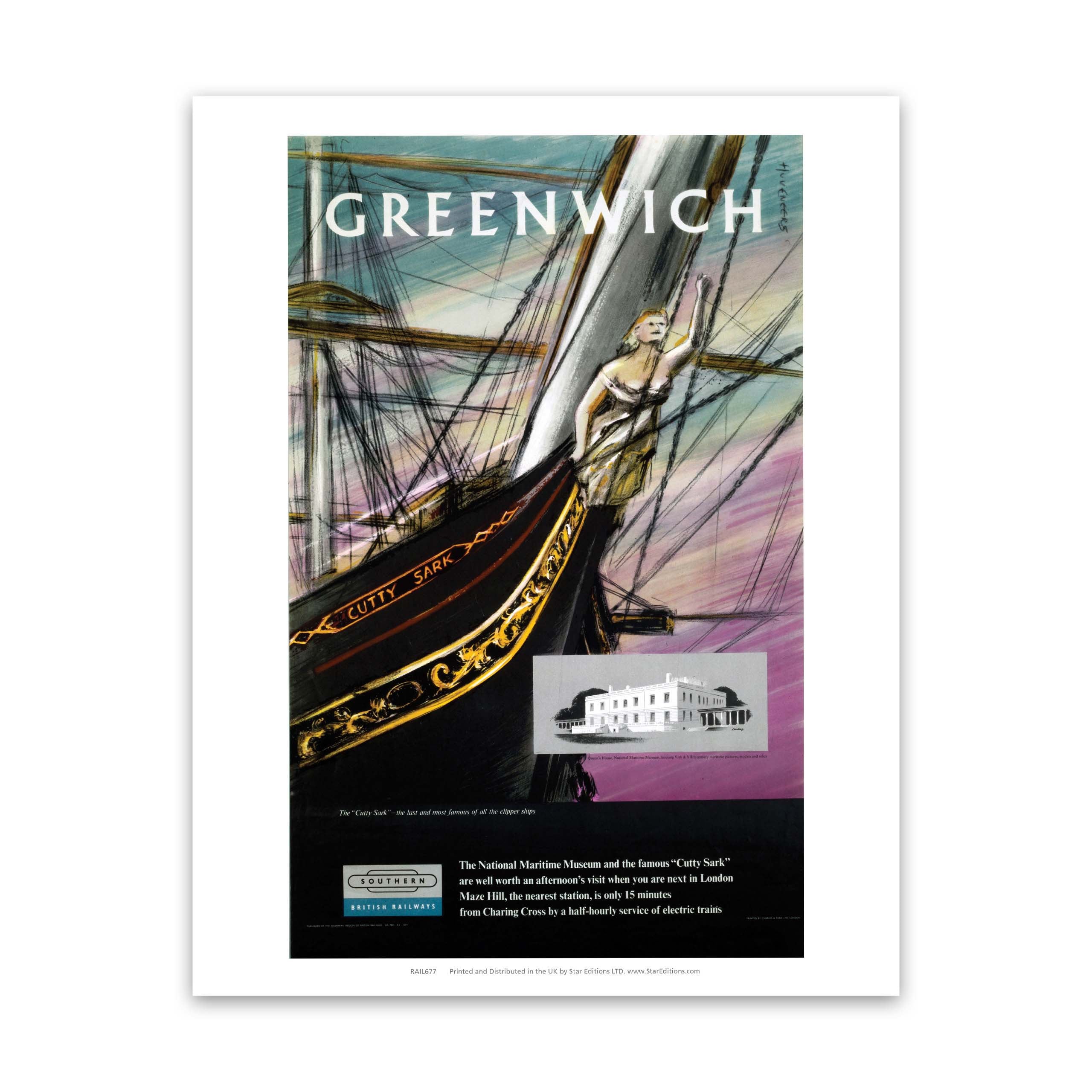 Greenwich - Cutty Sark Masthead Art Print – Railway Posters