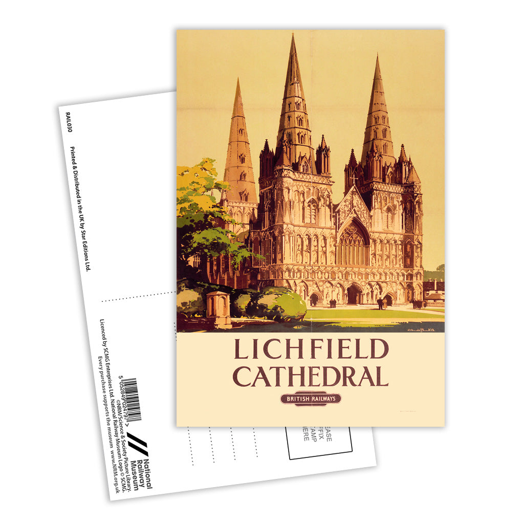 Lichfield Cathedral - British Railways Postcard Pack of 8 – Railway Posters