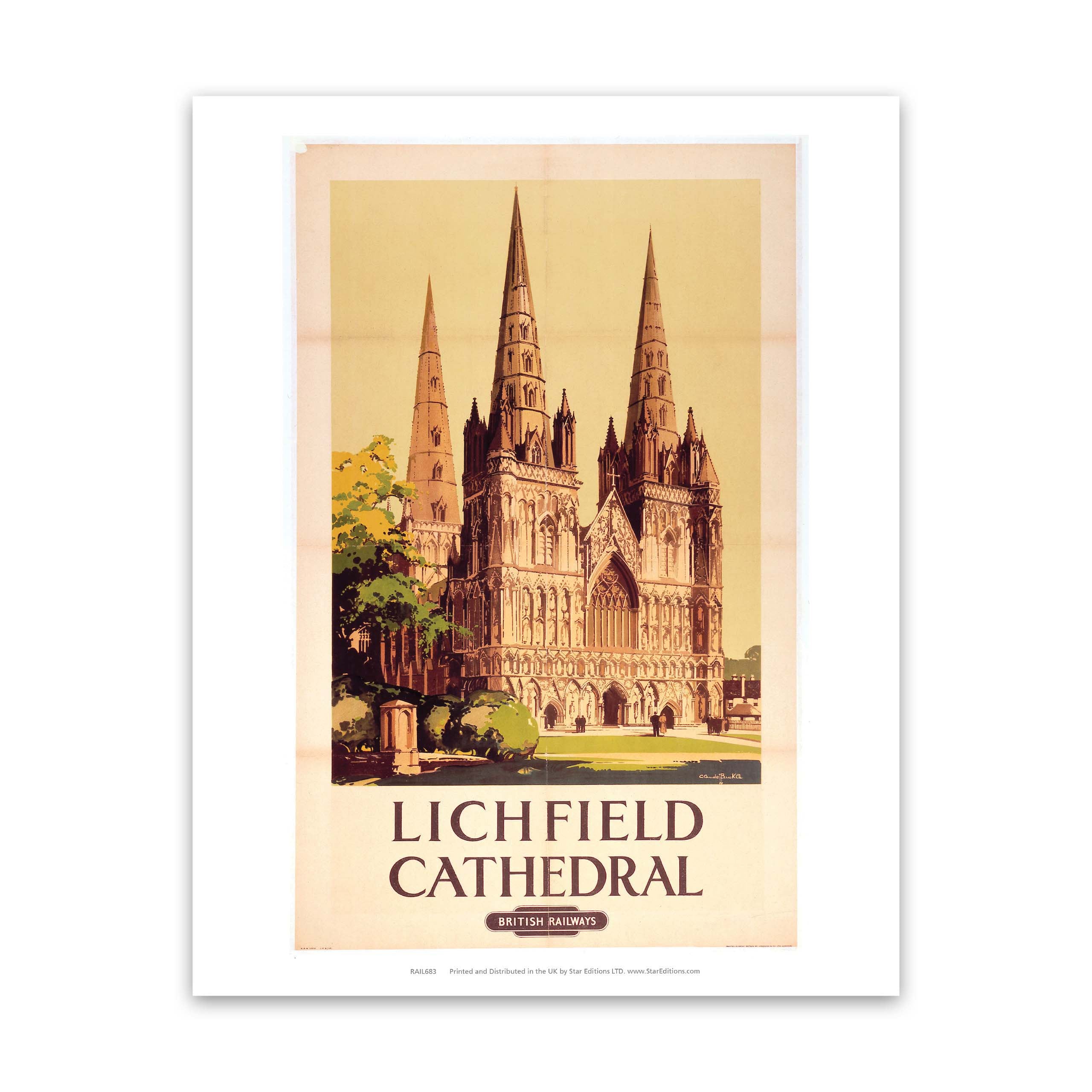 Lichfield Cathedral - British Railways Art Print – Railway Posters