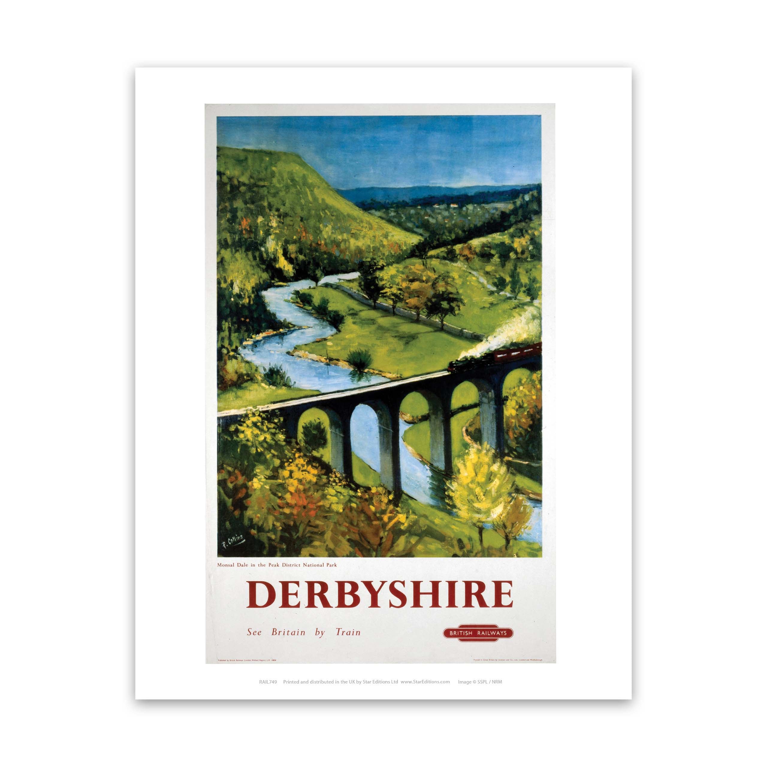 Derbyshire Viaduct - See britain by train Art Print – Railway Posters
