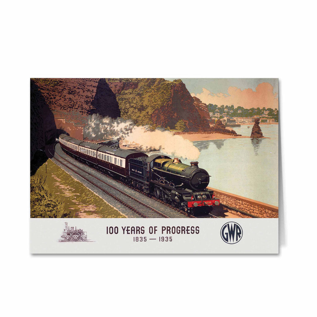 100 Years of Progress - 1835 1935 GWR Greeting Card – Railway Posters