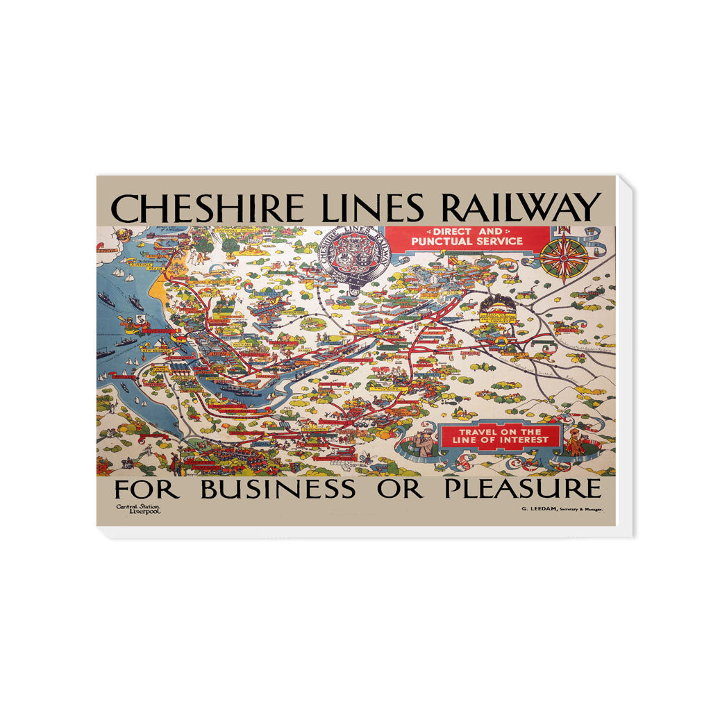 Cheshire Lines Railway map - the Line of Interest - Canvas – Railway ...