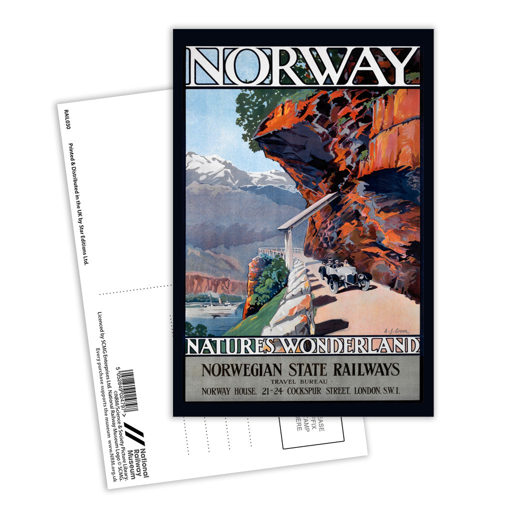 Norway, Natures Wonderland -Norwegian State Railways Postcard Pack of ...