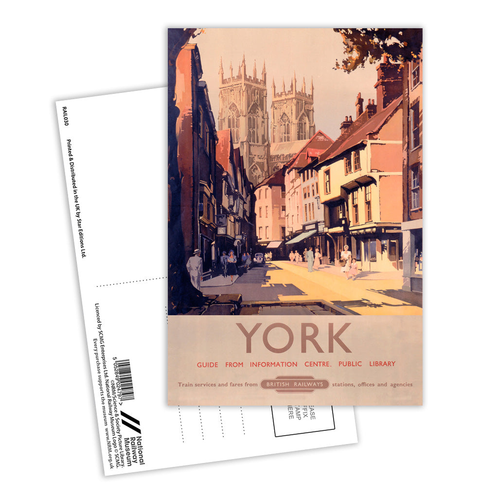 York - British Railways Postcard Pack of 8 – Railway Posters