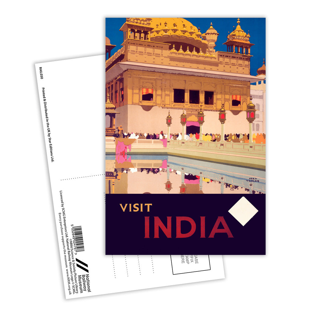 Visit India Postcard Pack of 8 – Railway Posters