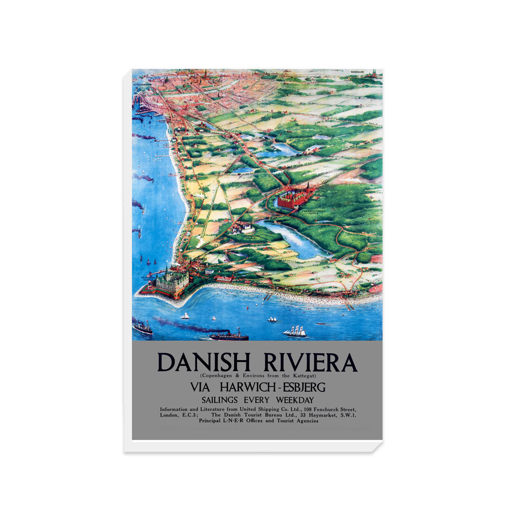 Danish Riviera Via Harwich - Canvas – Railway Posters