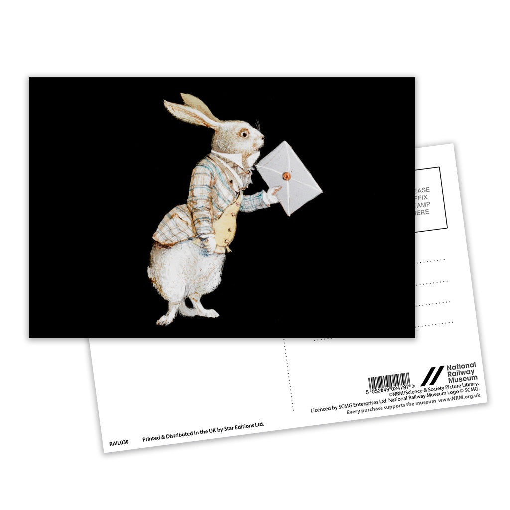 Alice in Wonderland - White Rabbit Postcard Pack of 8 – Railway Posters