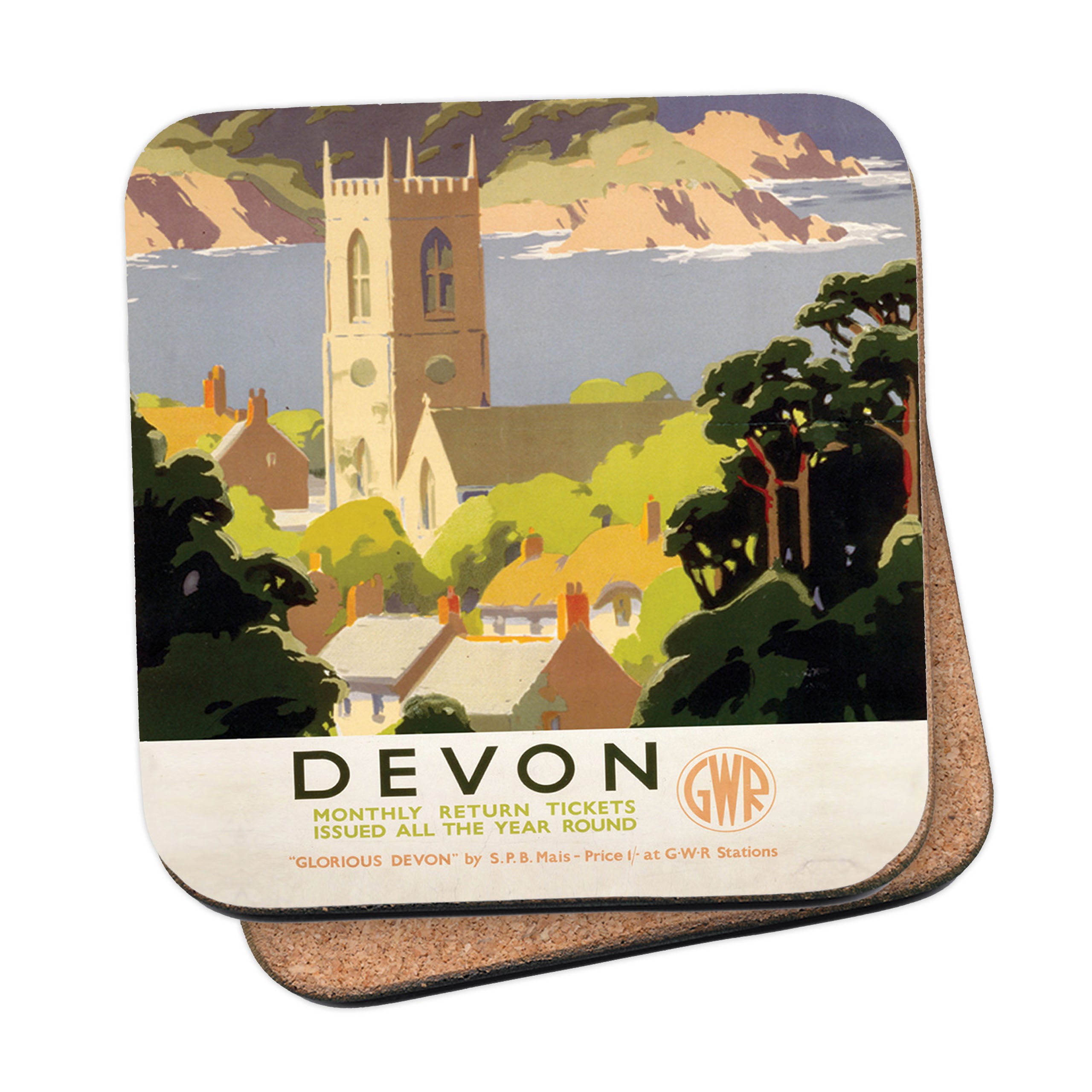 Devon - Glorious Devon GWR Coaster – Railway Posters