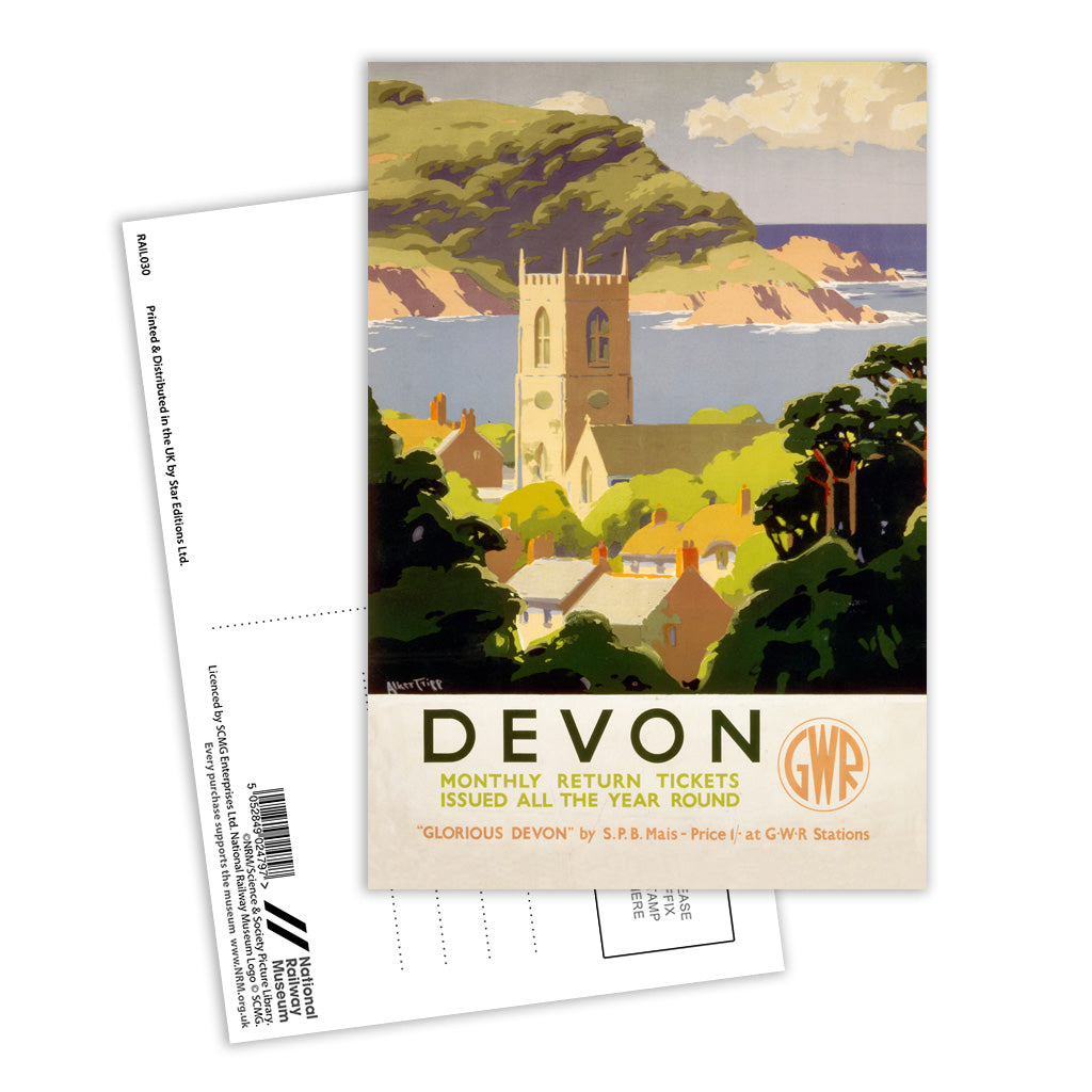 Devon - Glorious Devon GWR Postcard Pack of 8 – Railway Posters