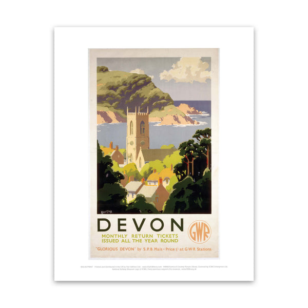 Devon - Glorious Devon GWR Art Print – Railway Posters