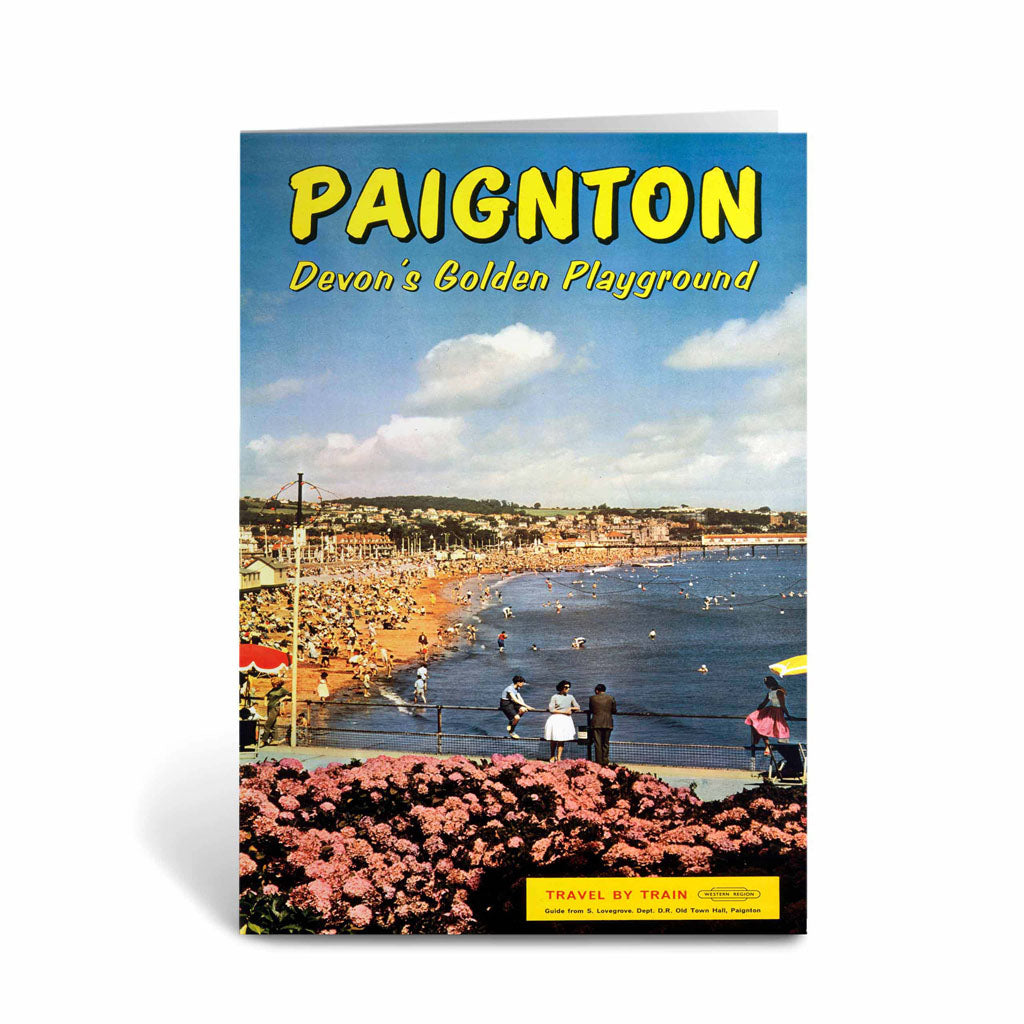 Paignton, Devon - Golden Playground photo Greeting Card – Railway Posters