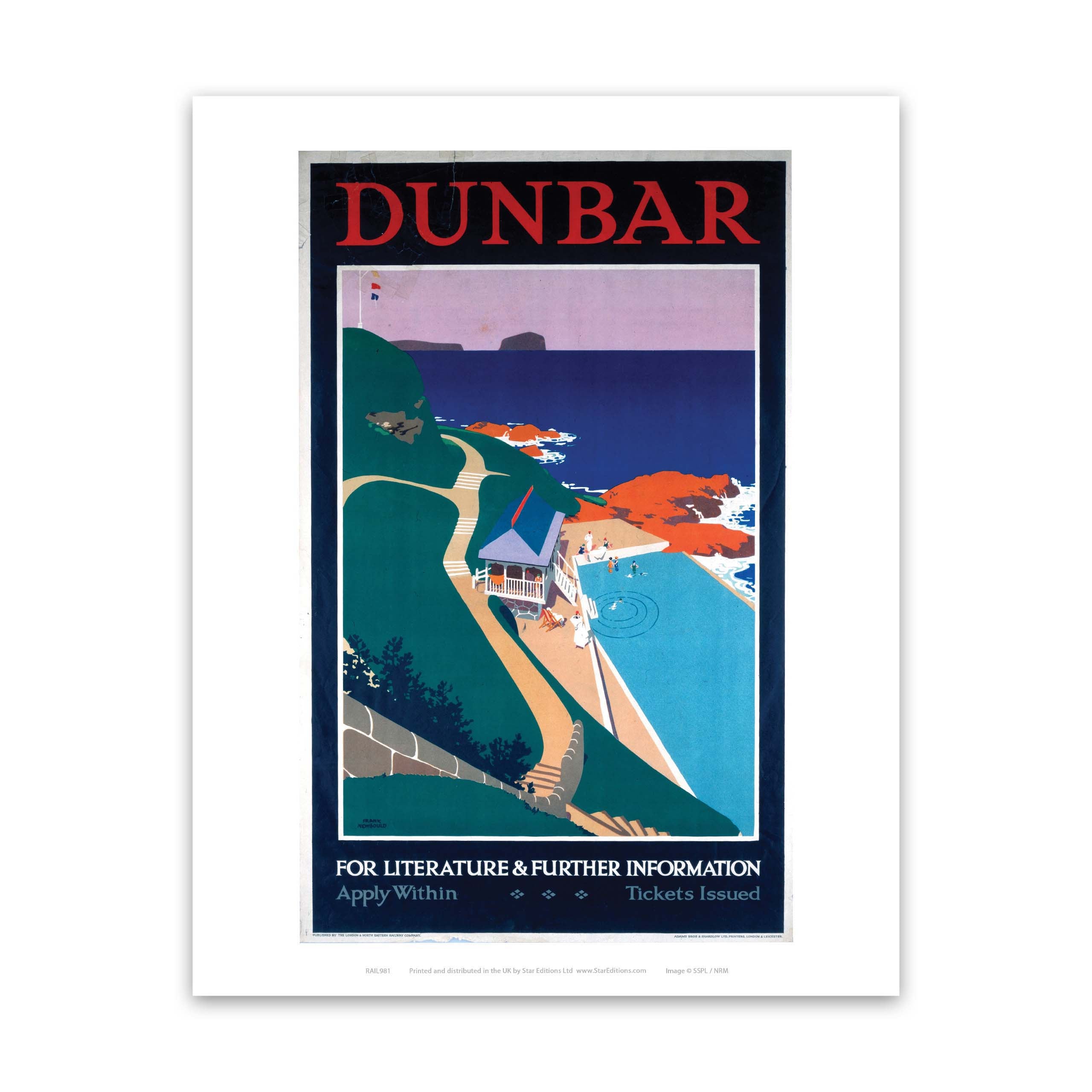 Dunbar, LNER poster, 1923-1947 Art Print – Railway Posters