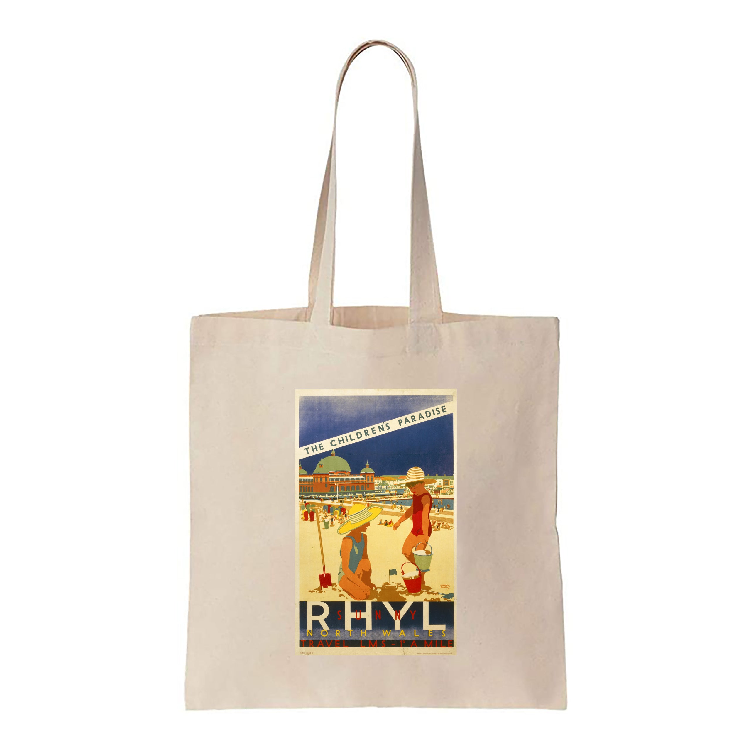 Sunny Rhyl, North Wales - Canvas Tote Bag – Railway Posters