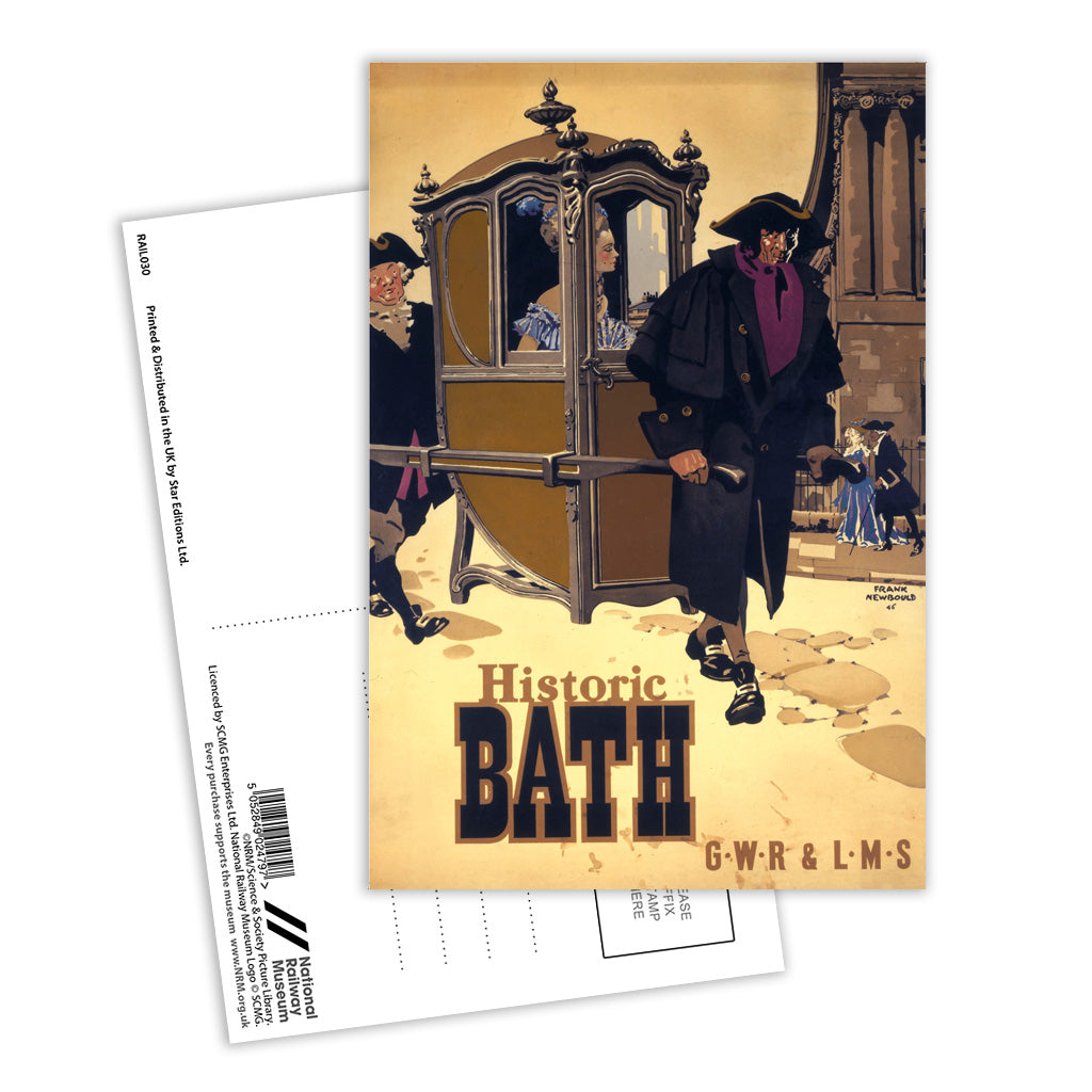Historic Bath GWR LMS Postcard Pack of 8 – Railway Posters