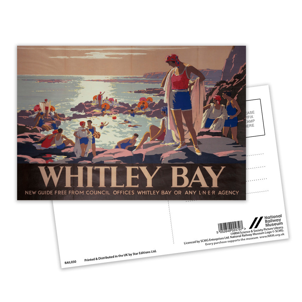 Whitley Bay Postcard Pack of 8 – Railway Posters